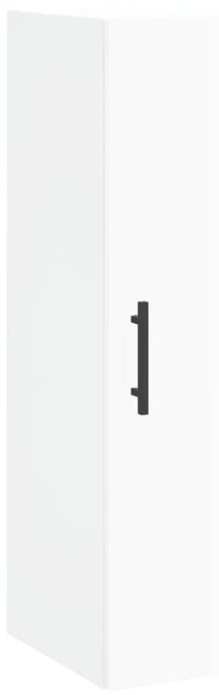 Skříň highboard bílá s vysokým leskem 34,5x34x180 cm kompozit,  3198939