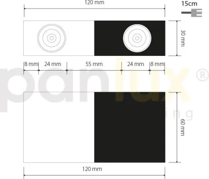 Dekorativní svítidlo LED Panlux VARIO V2/BT 2x3W 700mA černo-stříbrná