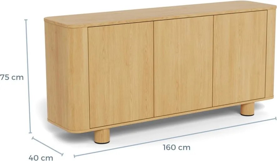 ACTONA Příborník ATMORE hnědý 160x40 cm