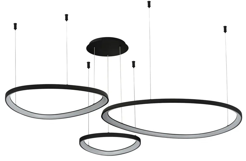 Moderní LED lustr Amanda 42+62+82 CCT černá