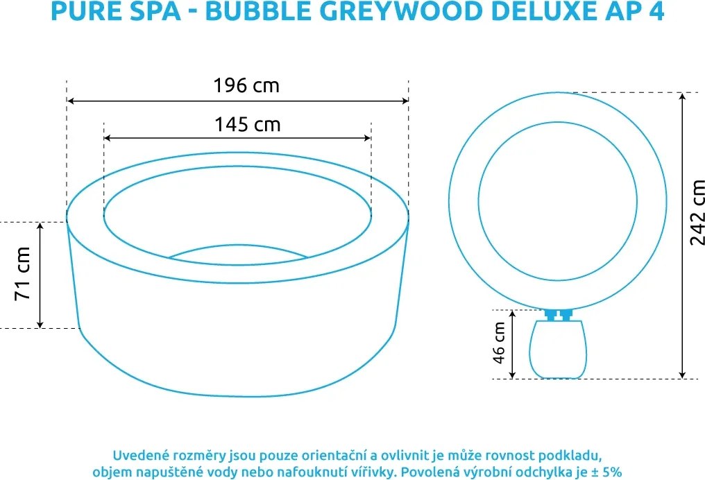 Marimex Pure Spa Bubble Greywood Deluxe 4 11400254