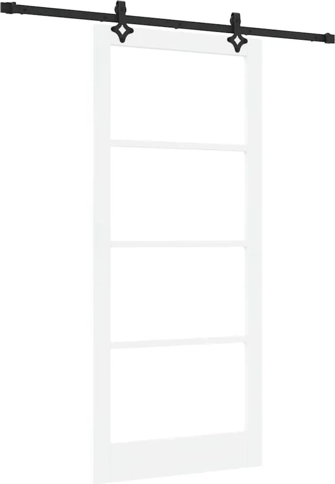 Posuvné dveře ORKDAL 93 x 211 cm Masivní borové dřevo a sklo 3332178