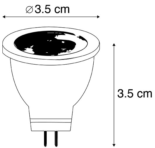Sada 5 LED žárovek G4 MR11 2,7W 210lm 3000K 12V