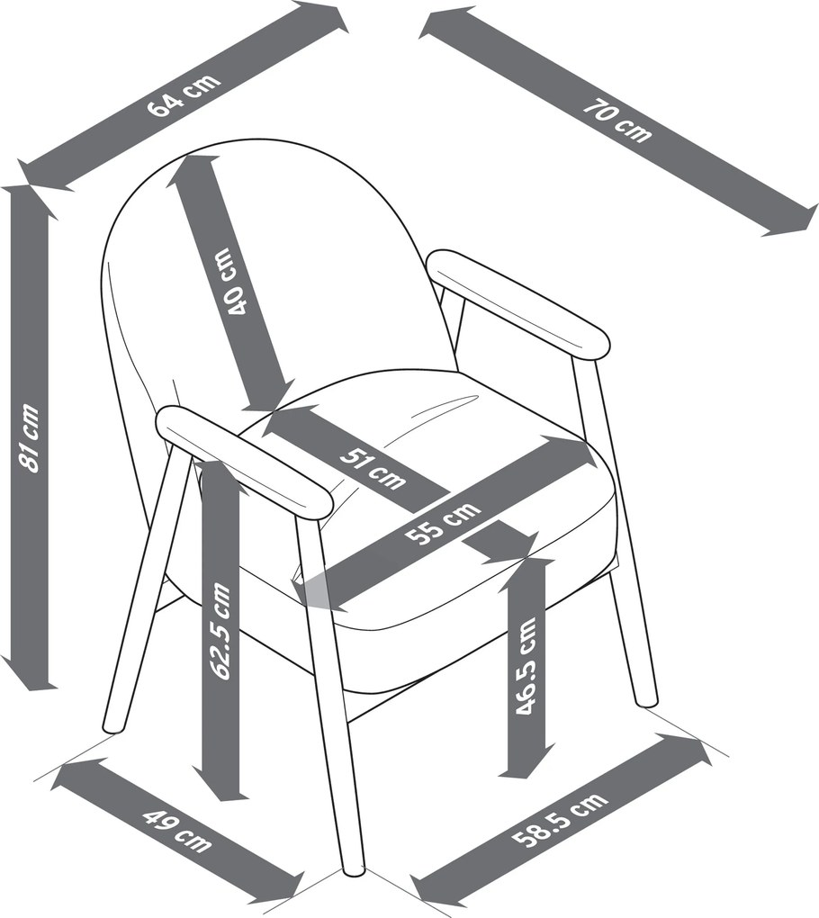 Tchibo - Křeslo s područkami a konstrukcí ze dřeva - barva: béžová