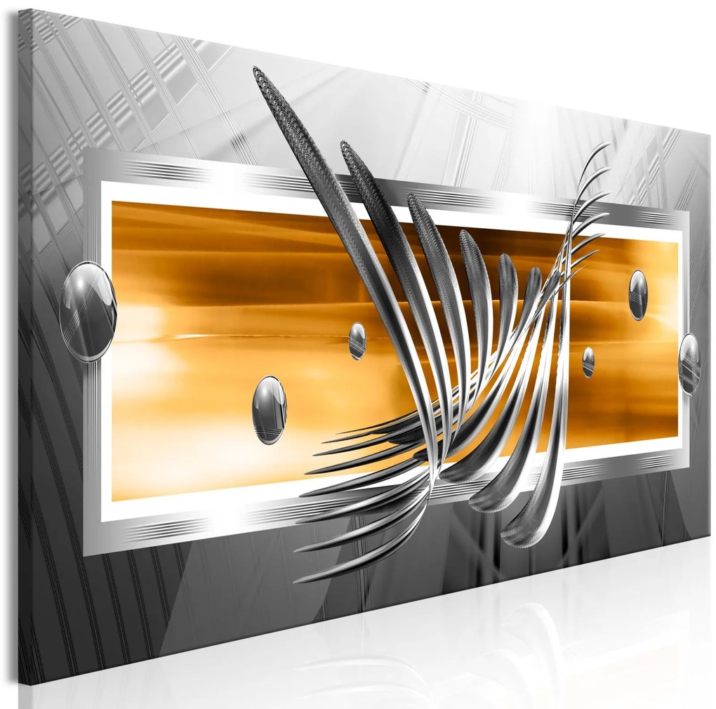 Obraz - Silver Wings (1 Part) Narrow Orange 120x40