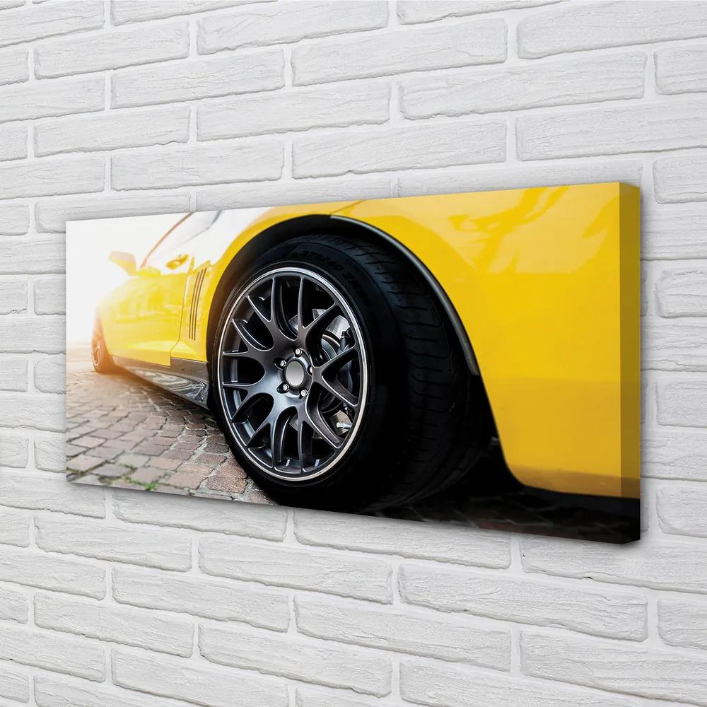 Obrazy na plátně žluté auto 120x60 cm