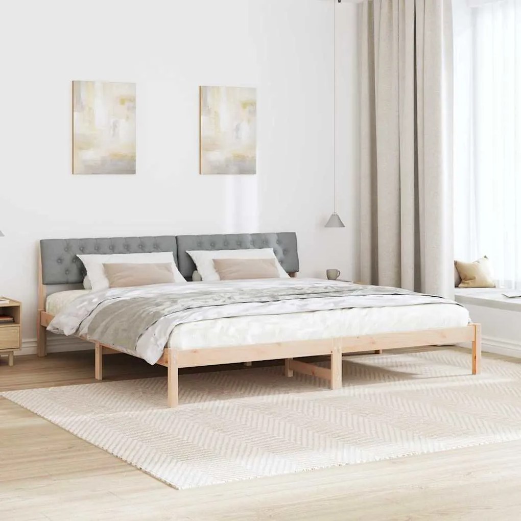 Rám postele s čelo Hnědá a světlá šedá 200 x 200 cm 3394338