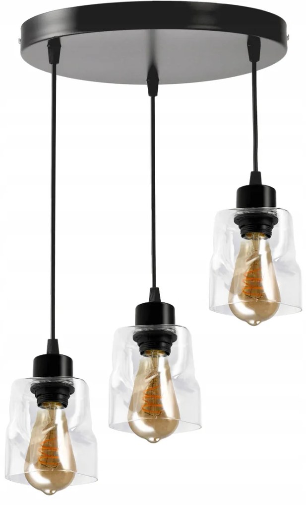 BERGE LED stropní svítidlo 3xE27, rolovací, průhledný čtverec