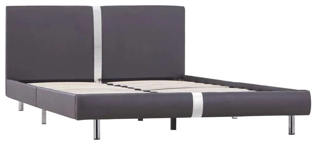 vidaXL Rám postele šedý umělá kůže 140 x 200 cm