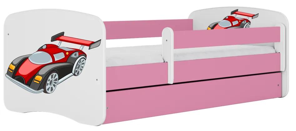 Dětská postel Babydreams závodní auto růžová