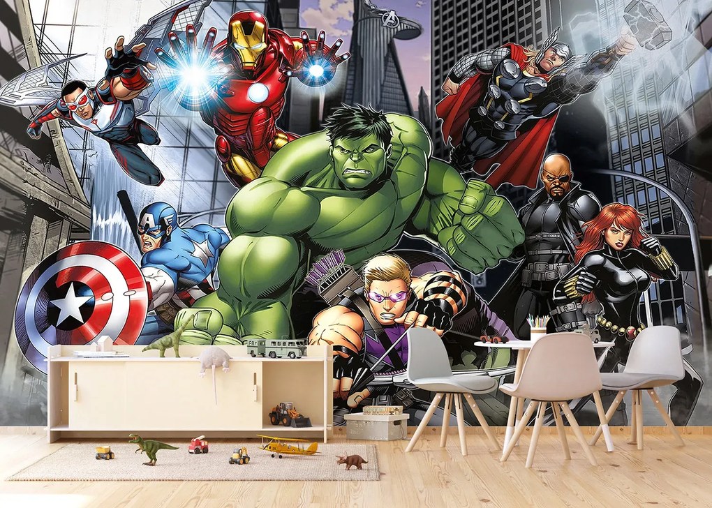 Vliesová fototapeta Marvel Avengers v Akci | 360 x 270 cm | DFTDNXXL5080
