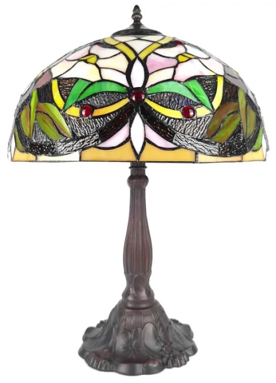 Stolní lampa Tiffany Cream Carolien – 41x58 cm