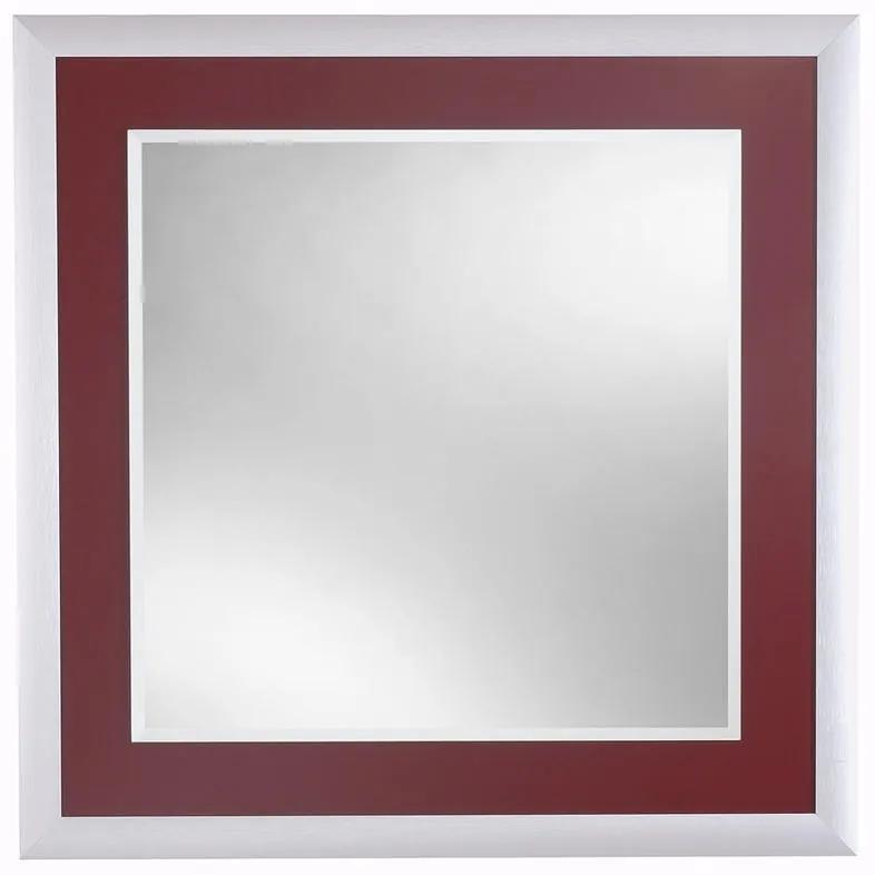 Dekorativní zrcadlo na zeď - 69 x 69 cm s vínovým podkladem - Fenix Red