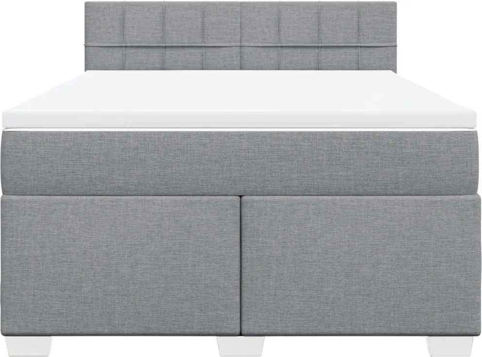 Box spring postel s matrací světle šedá 140 x 190 cm textil 3288183