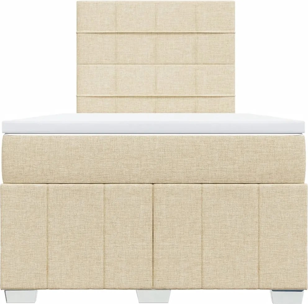 Box spring postel s matrací krémová 120x190 cm textil 3291612