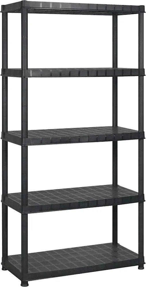 Úložný regál 5patrový černý 274,5 x 45,7 x 185 cm plast 3059858