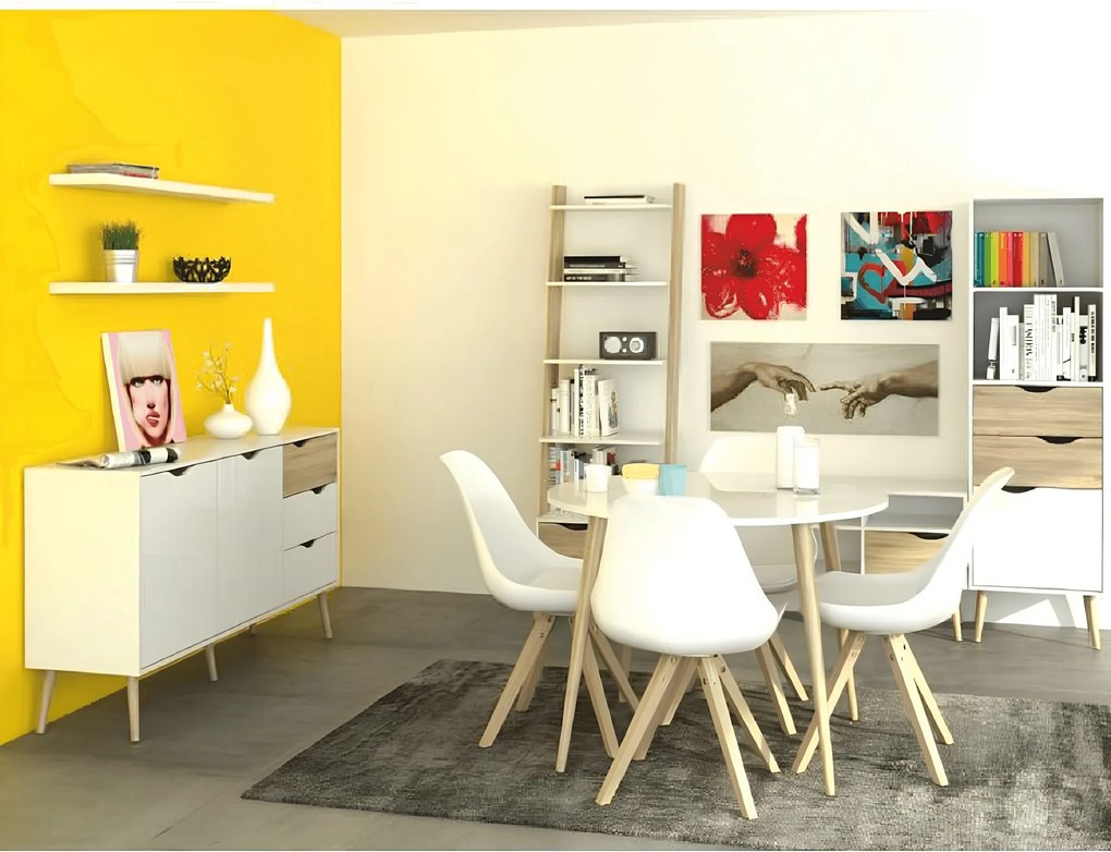 Regál se šuplíkem, dub sonoma / bílá, OSLO 75385