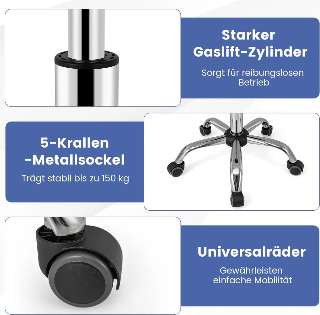 Costway Ergonomická kancelářská židle bez područek, polstrovaná otočná židle