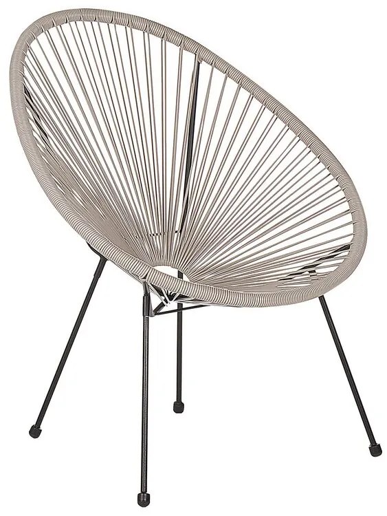 Židle z umělého ratanu ø 70 cm světle šedá ACAPULCO II Beliani