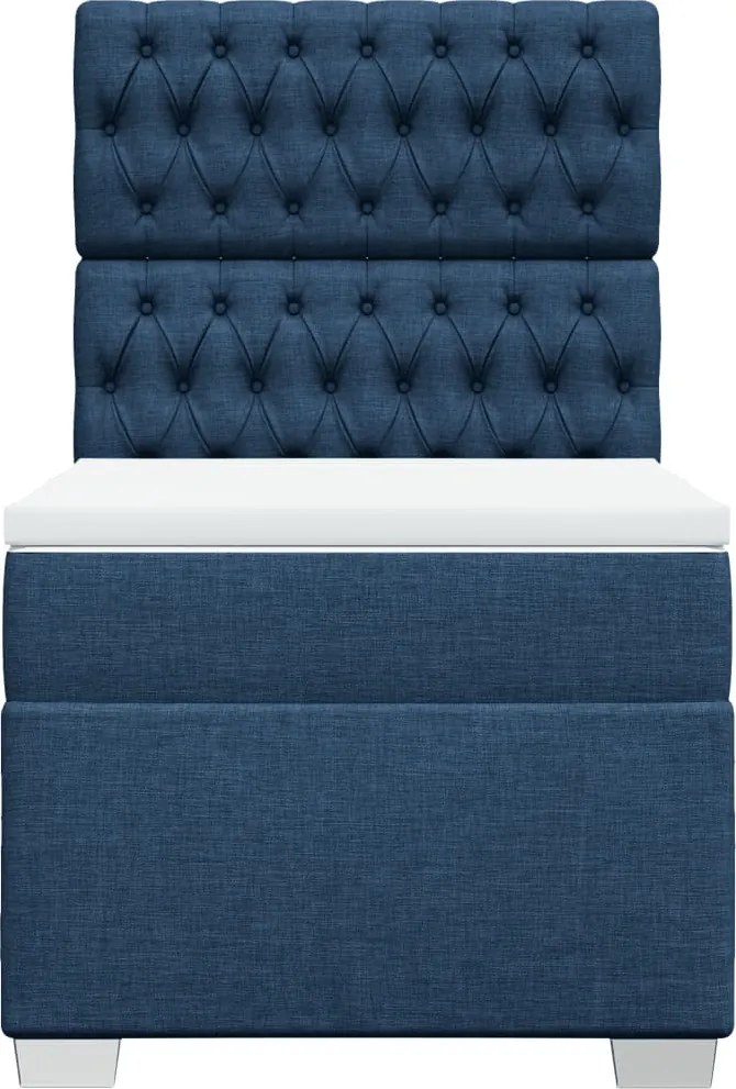 Box spring postel s matrací modrá 100 x 200 cm textil 3292712