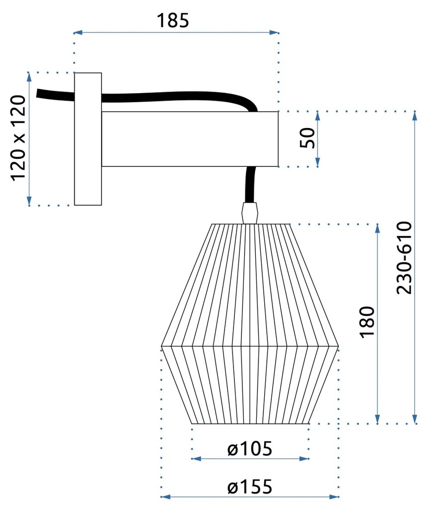 Nástěnná lampa KINKIET DECOR II hnědá