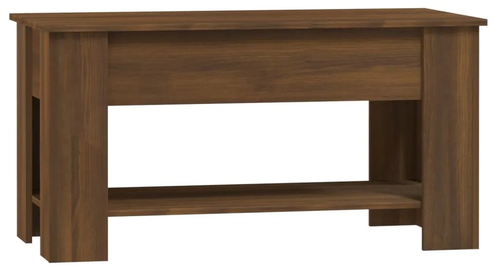 Konferenční stolek hnědý dub 101 x 49 x 52 cm kompozitní dřevo - Default Title
