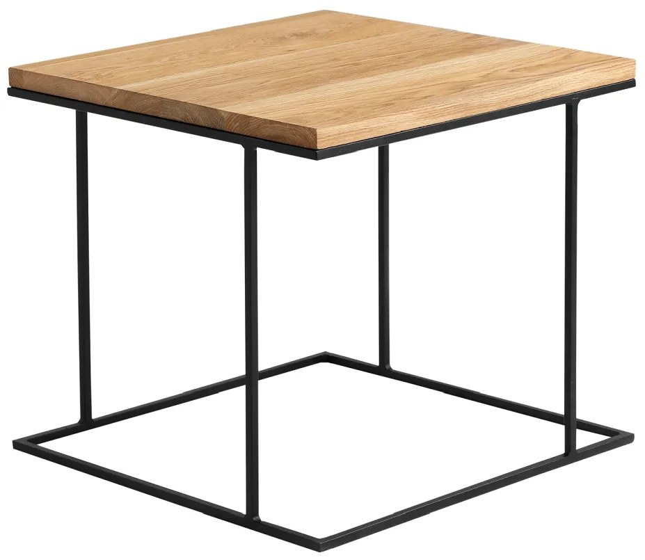 OnaDnes -20% Nordic Design Přírodní masivní konferenční stolek Valter s černou podnoží 50x50 cm