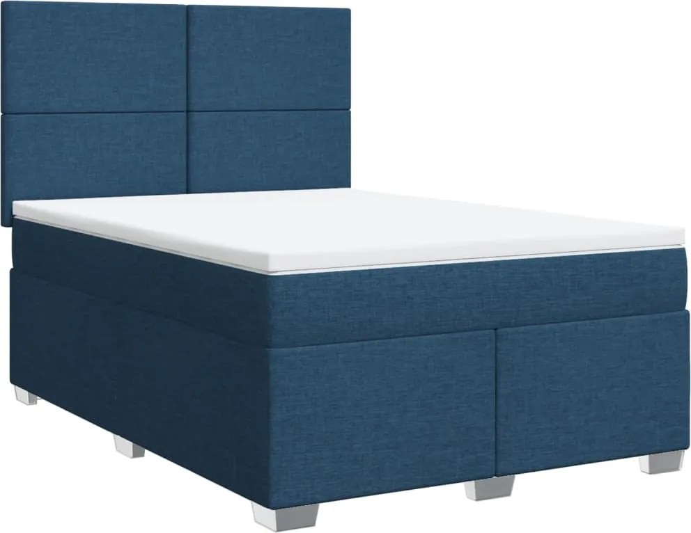 Box spring postel s matrací modrá 160x200 cm textil 3292838