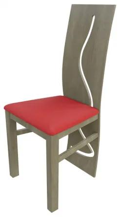 Jídelní židle MOVILE 10 - dub sonoma / červená ekokůže | BIANO
