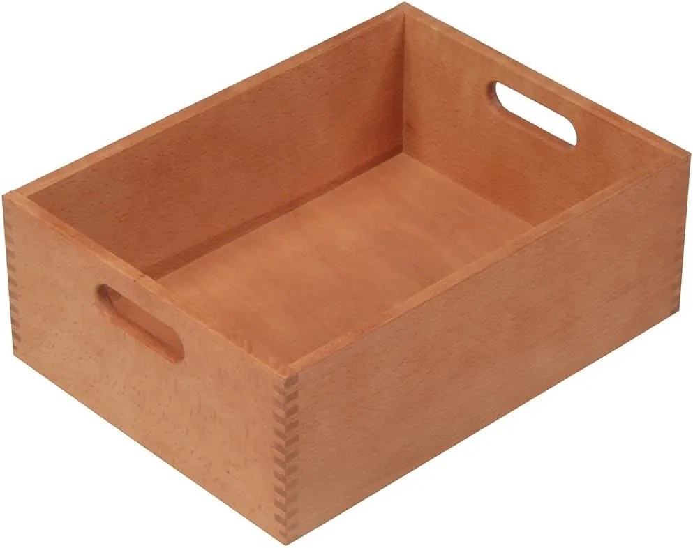Kesper L - Dřevěný box, úložná bedna s madly, bedýnka 40x30x20cm, BUK KE18611
