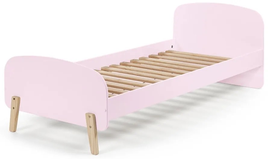 Růžová dětská postel Vipack Kiddy, 200 x 90 cm
