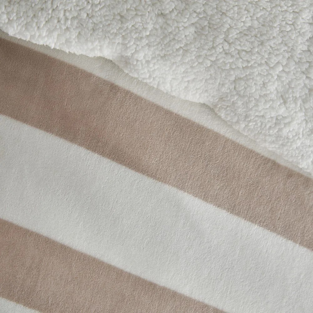 Povlečení na jednolůžko s beránkem v přírodní barvě 135x200 cm Cosy Sherpa Stripe – Catherine Lansfield