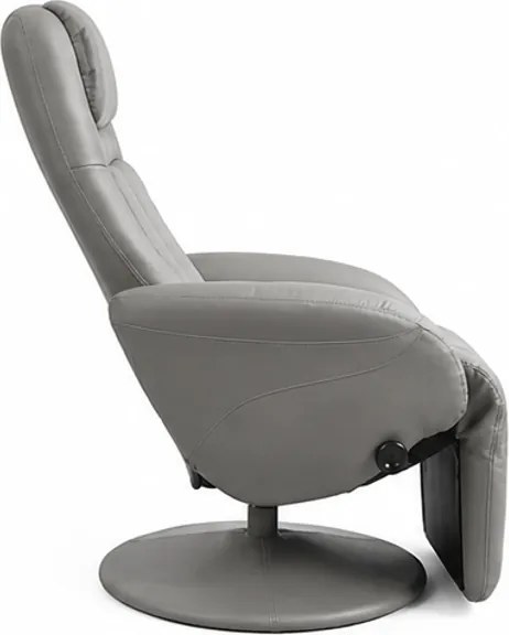 relaxační polohovací TV křeslo, ekokůže, šedá, nosnost 140 kg, Halmar OPTIMA
