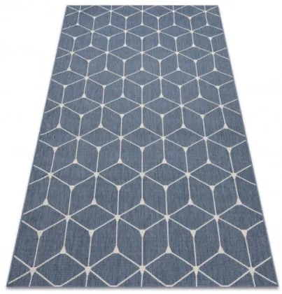 Koberec SIZAL FLAT 48721/591 Kostky 3D nebeský