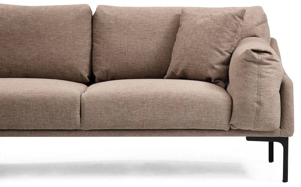 Designová rohová sedačka Pallavi 255 cm hnědá - levá