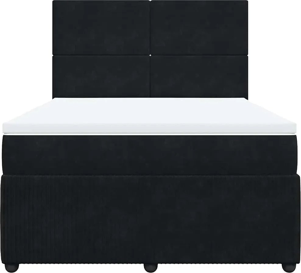 Box spring postel s matrací černá 140 x 190 cm samet 3294630