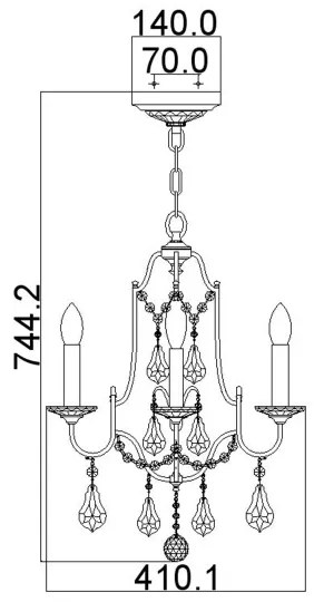 Feiss FE-VALENTINA4 - Lustr na řetězu VALENTINA 4xE14/60W/230V