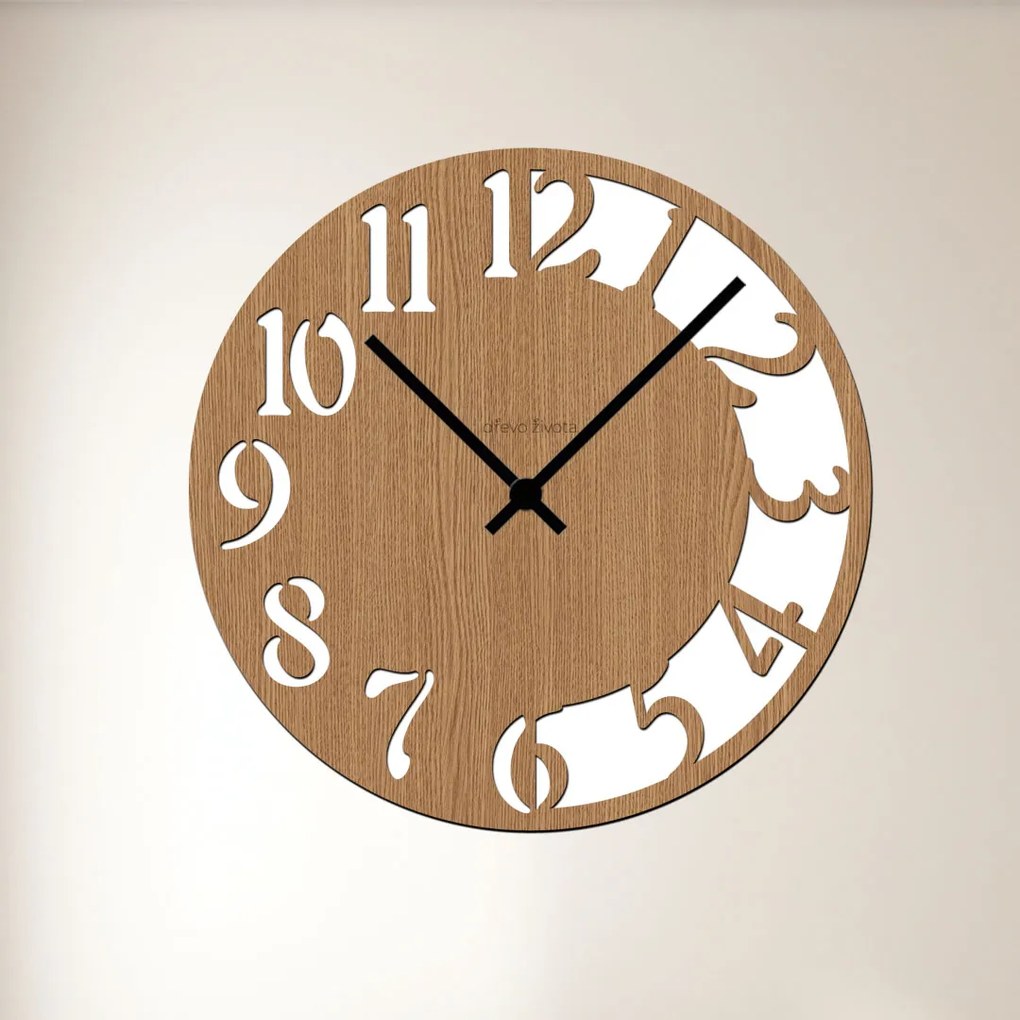 dřevo života Nástěnné hodiny CLOCK Zvolte barvu dekoru: Javor-Wenge, Velikost hodin: 60x60, Barva ručiček: Černé