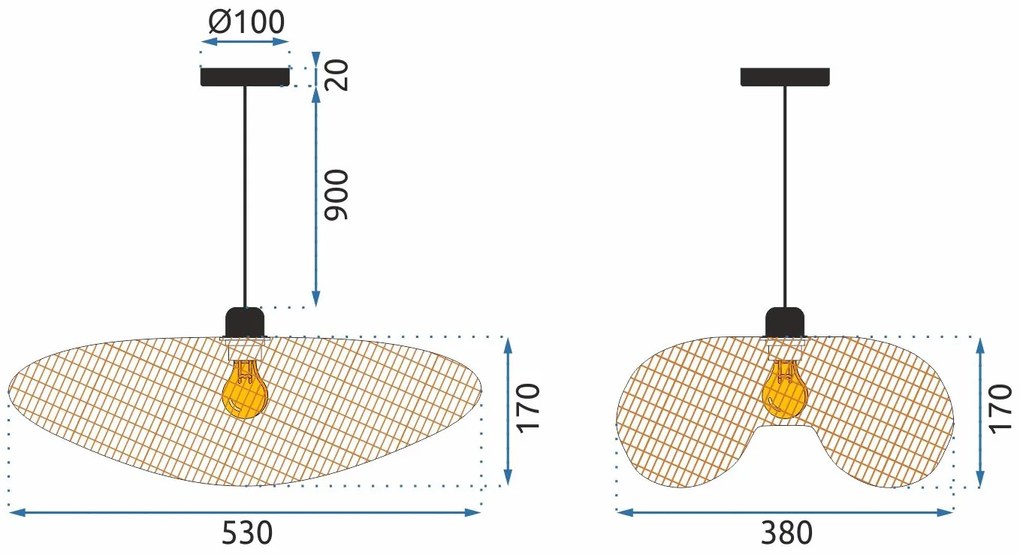 Toolight Stropní závěsné svítidlo Boho Natural APP880-1CP