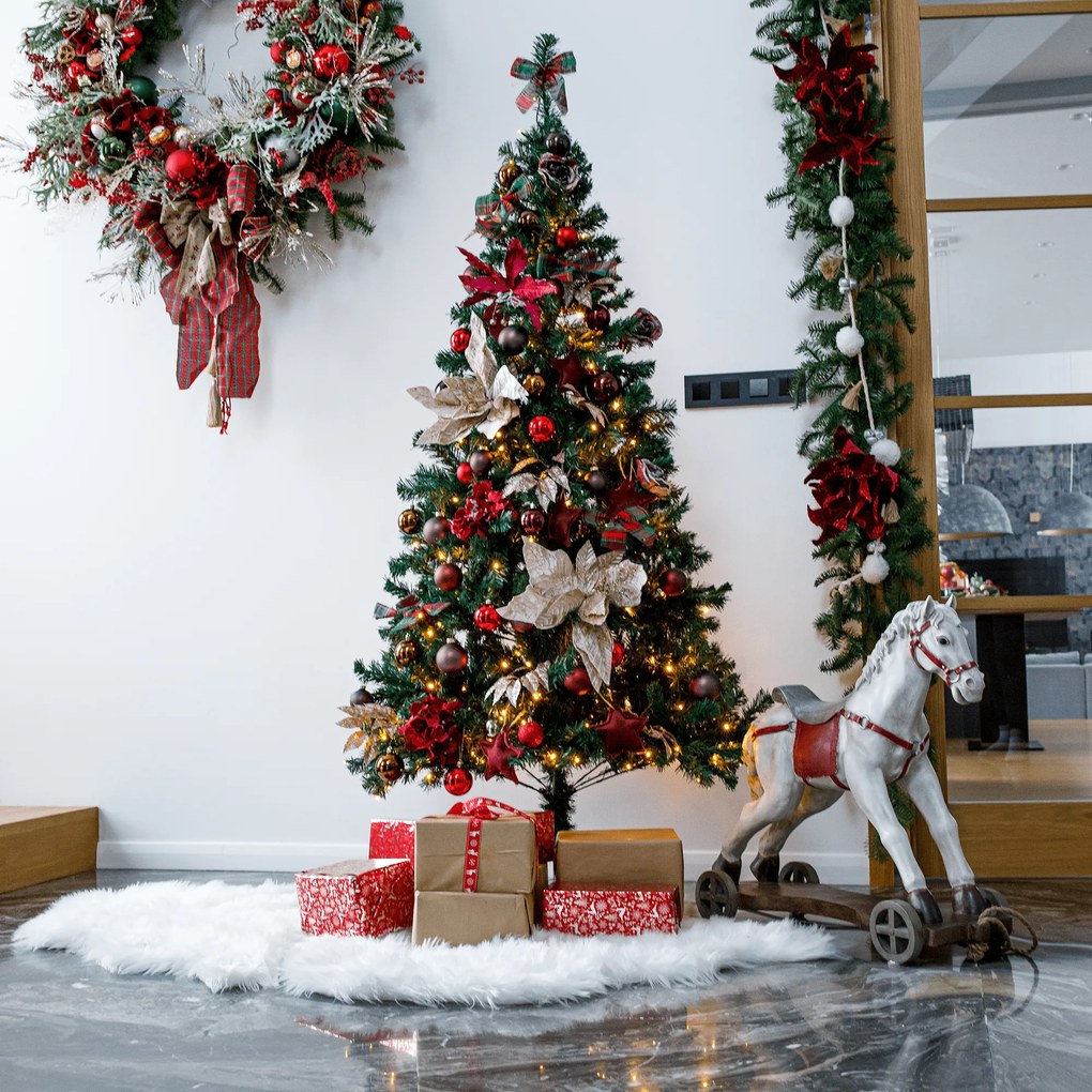 Vánoční stromek se světýlky, zelená, 180 cm, LED450, CHRISTMAS TYP 5