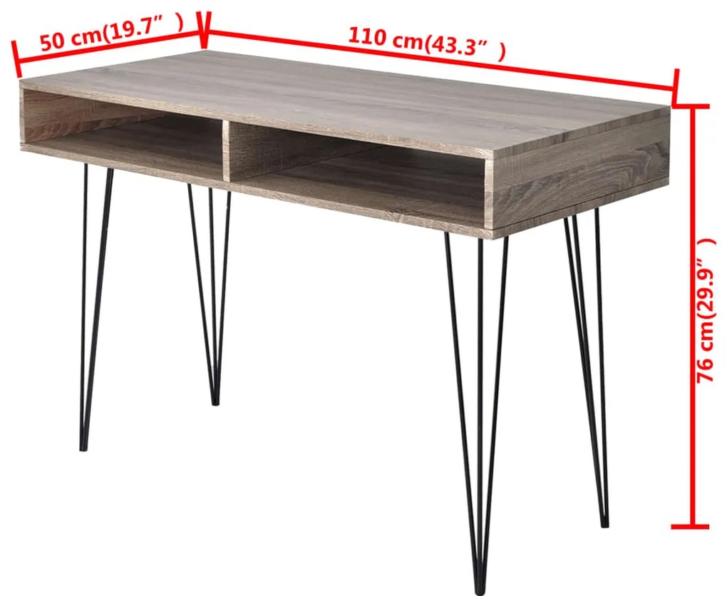 vidaXL Marketos Psací stůl s 2 policemi šedý
