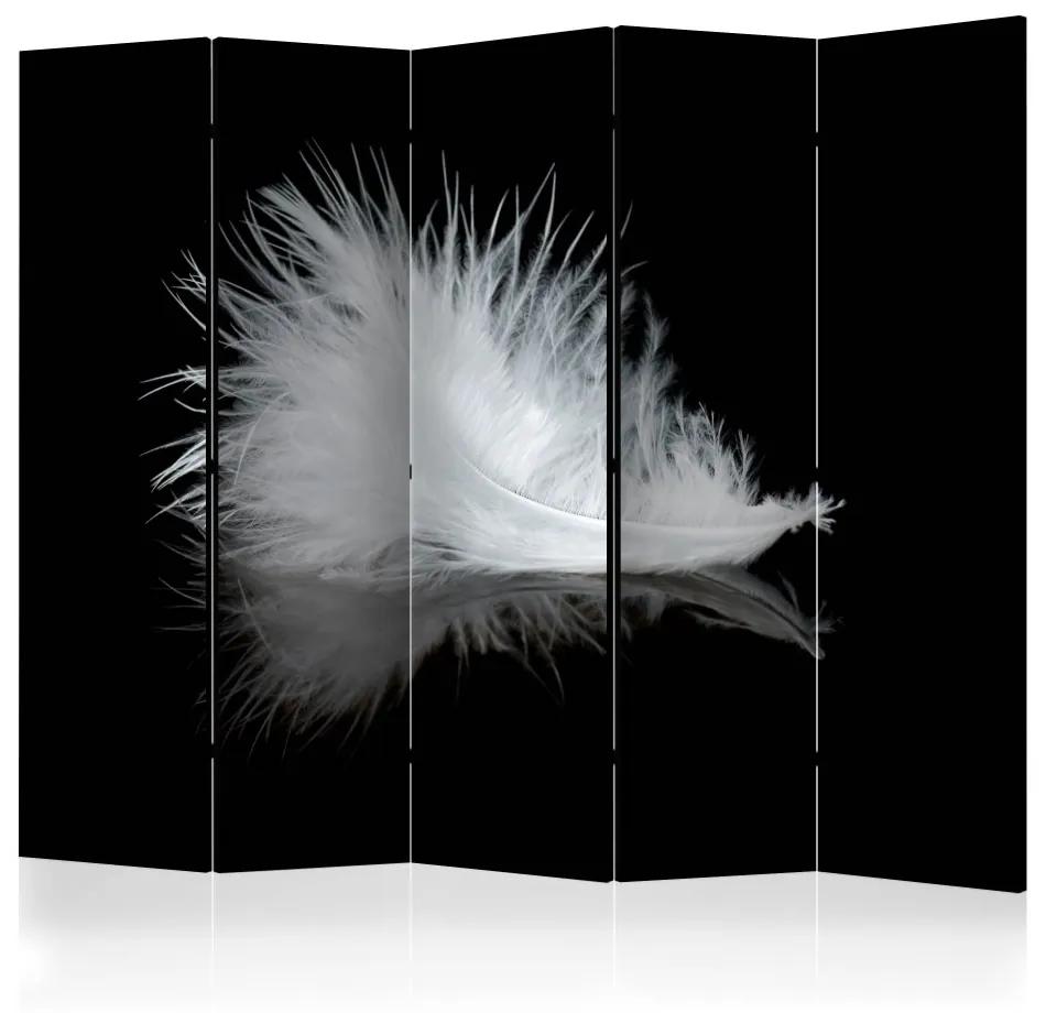 Paraván White feather Dekorhome 225x172 cm (5-dílný)