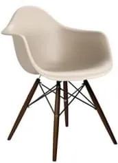 Designová židle DAW, béžová (Tmavý buk)