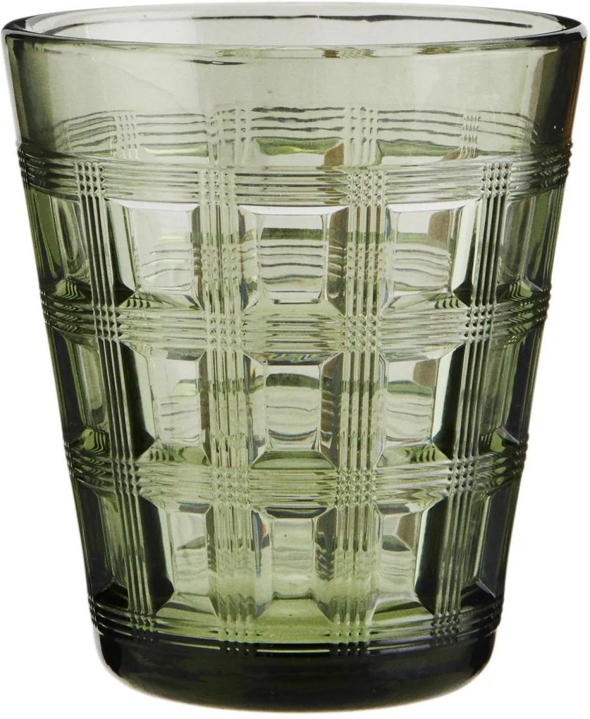 MADAM STOLTZ Sklenička Green Glass 250 ml, zelená barva, sklo