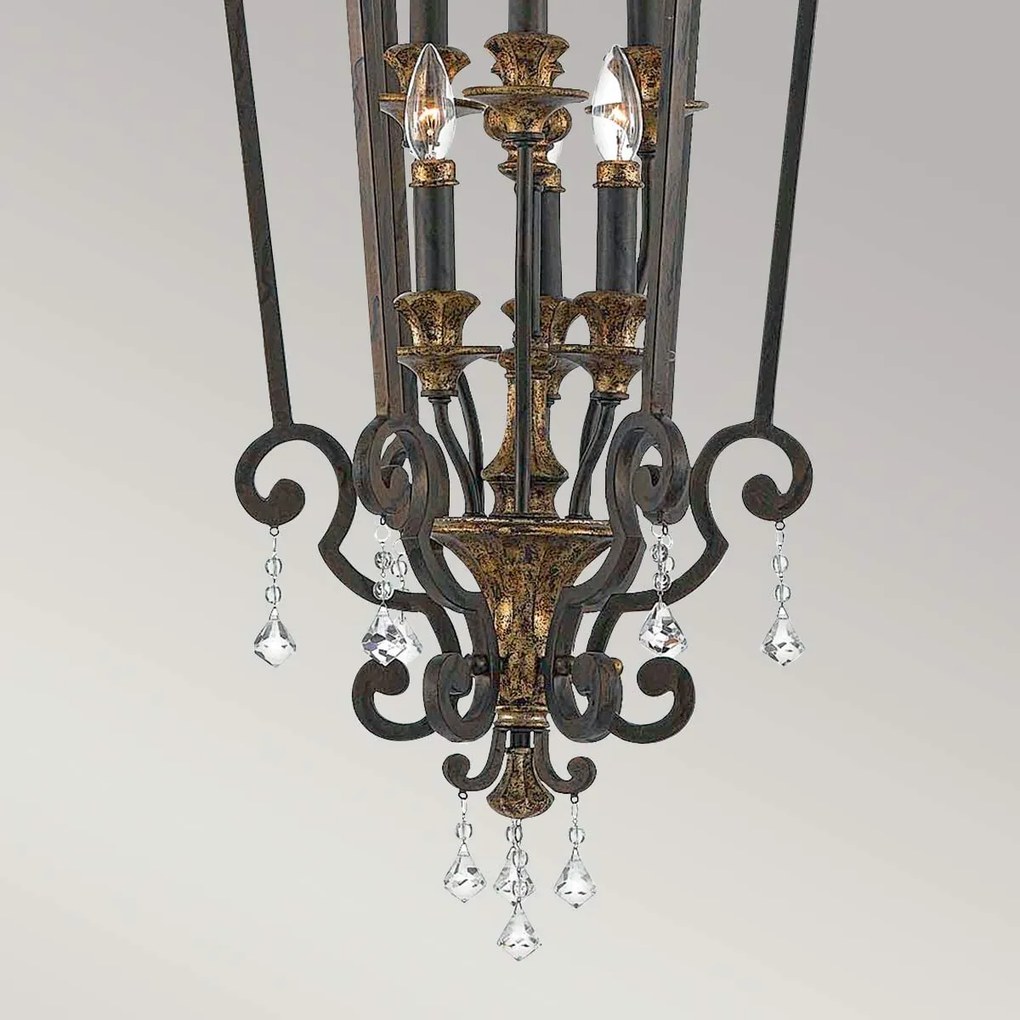 Elstead MARQUETTE B rustikální lustr 52 cm 6xE14 starý bronz