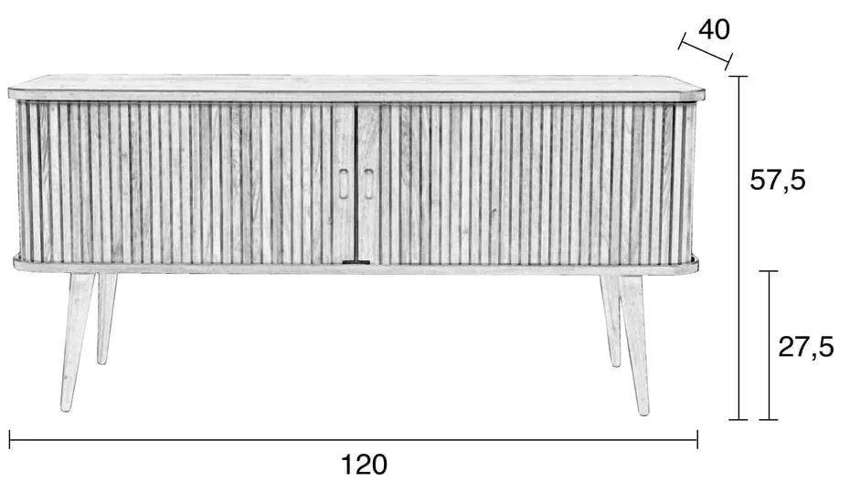 Hnědá komoda s posuvnými dvířky Zuiver Barbier
