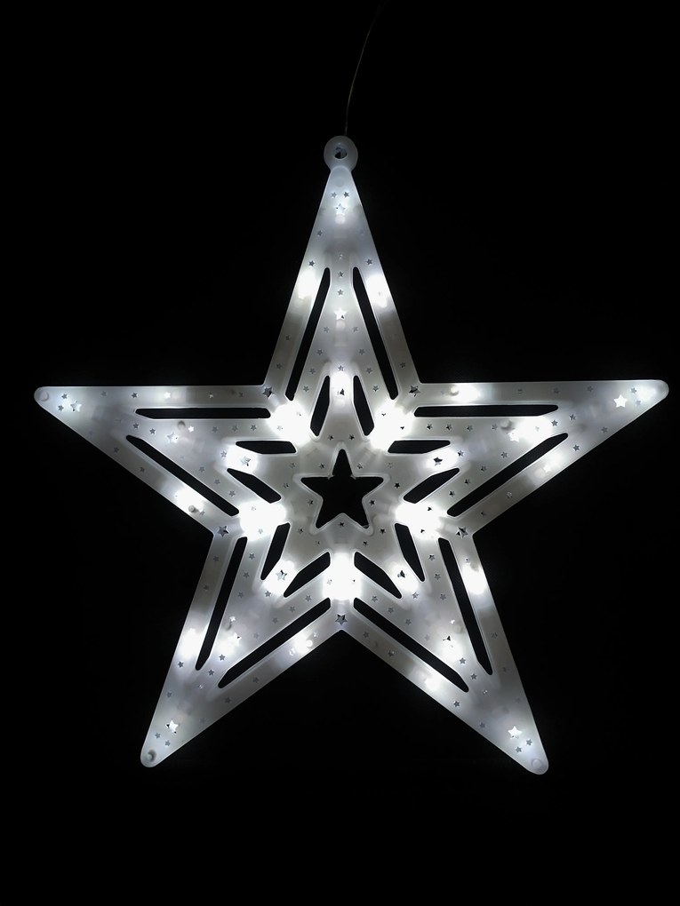 Vánoční svítící LED dekorace - hvězda, různé barvy a velikosti Barva: Barevná, Velikost (cm): 40cm