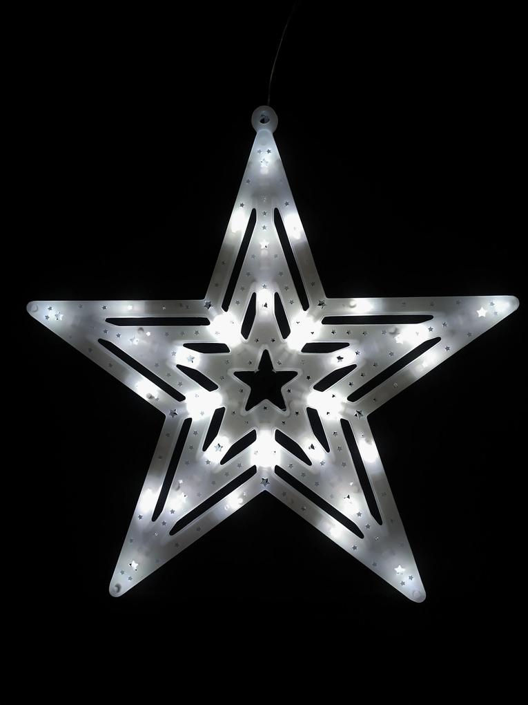 Vánoční svítící LED dekorace - hvězda, různé barvy a velikosti Barva: Studená bílá, Velikost (cm): 30cm