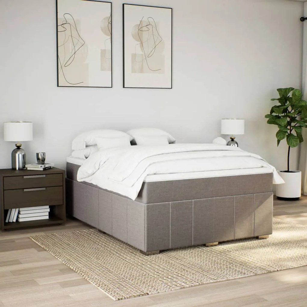 Box spring postel s matrací taupe 140x200 cm textil 3285481