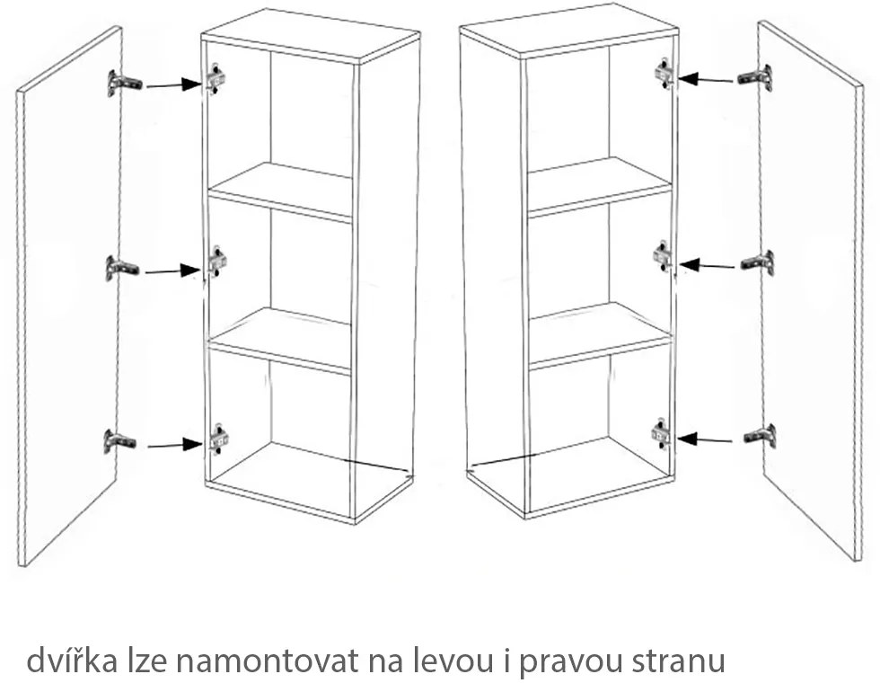 Obývací stěna CALABRINI c | 300 cm | 6 dílů A1 | černá lesk/dub artisan
